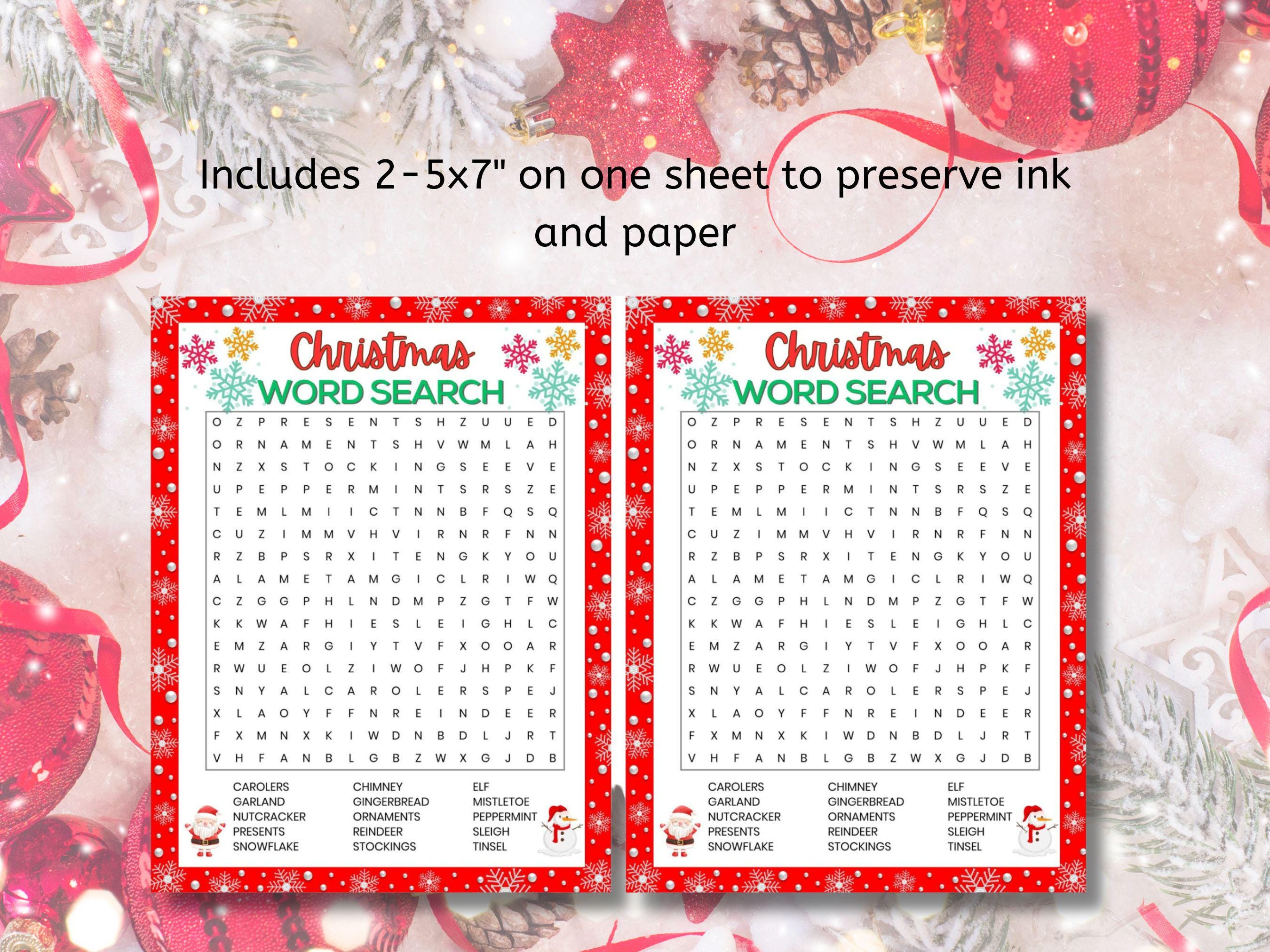 Printable Christmas Word Search Game: Holiday Party Activity (PDF) - Etsy