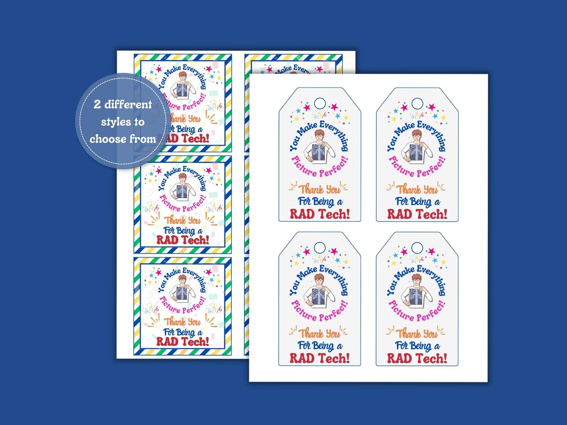Rad Tech Week Printable Gift Tags, Radiology Appreciation Tag ...