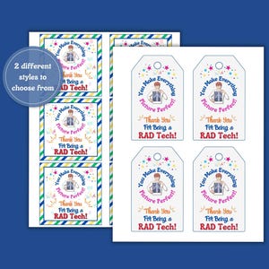 Rad Tech Week Printable Gift Tags, Radiology Appreciation Tag ...