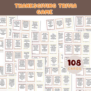 Thanksgiving Trivia Game, Thanksgiving Dinner Games, Family Games ...