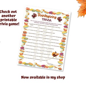 Thanksgiving Trivia Game, Thanksgiving Dinner Games, Family Games ...