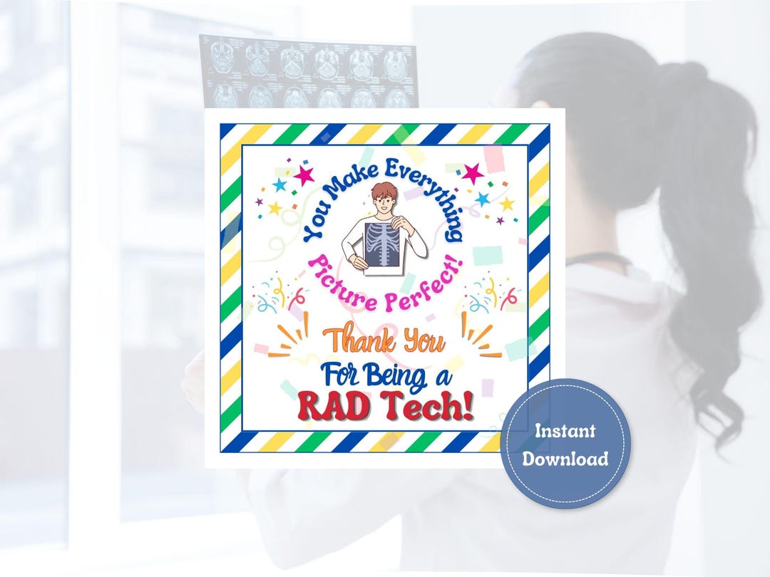 Rad Tech Week Printable Gift Tags, Radiology Appreciation Tag ...