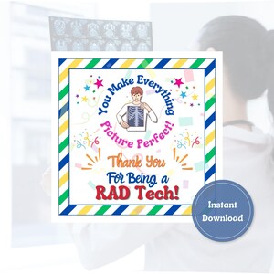 Rad Tech Week Printable Gift Tags, Radiology Appreciation Tag ...