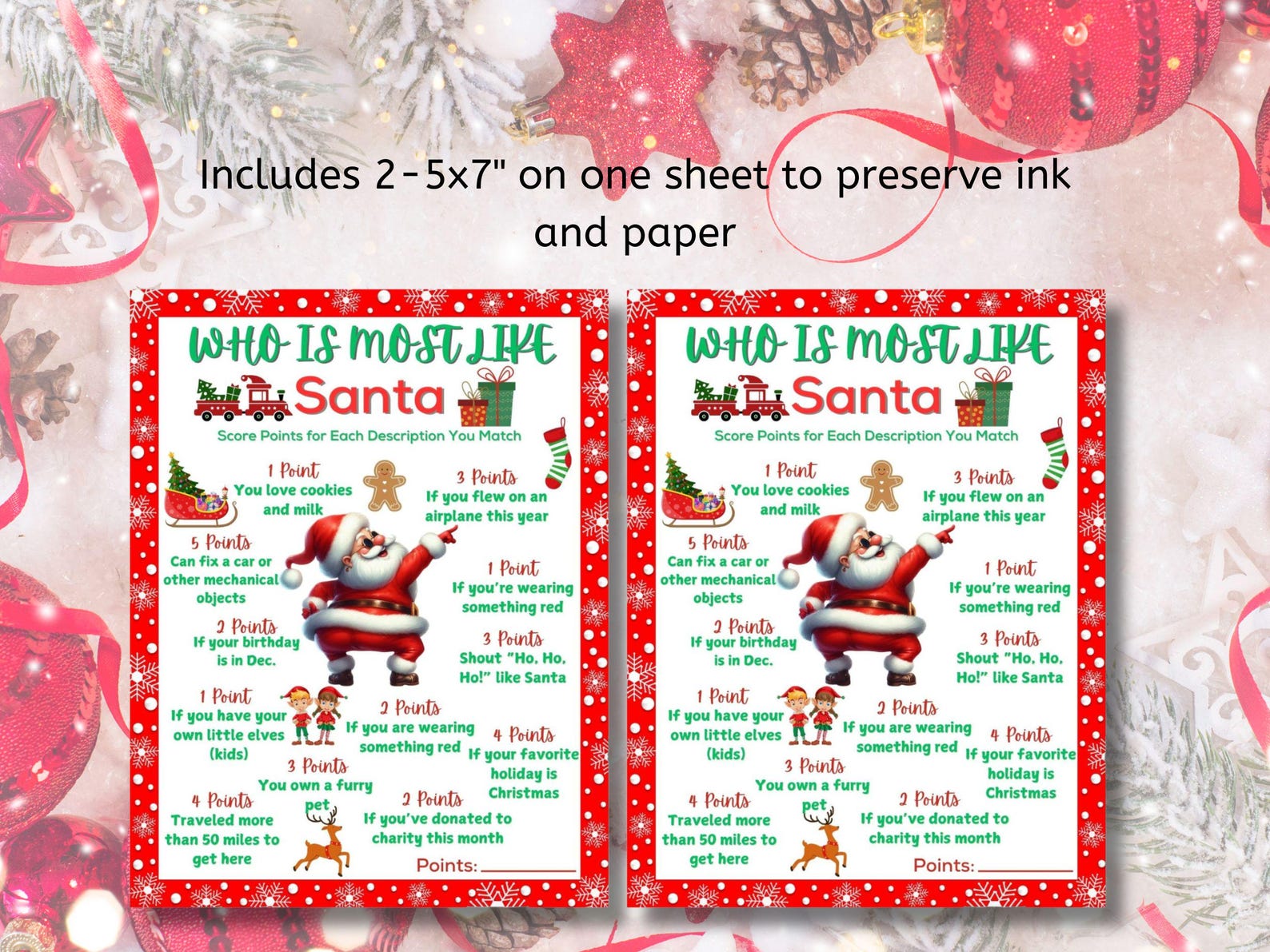 Who is Most Like Santa Christmas Game, Printable Holiday Game, Family ...