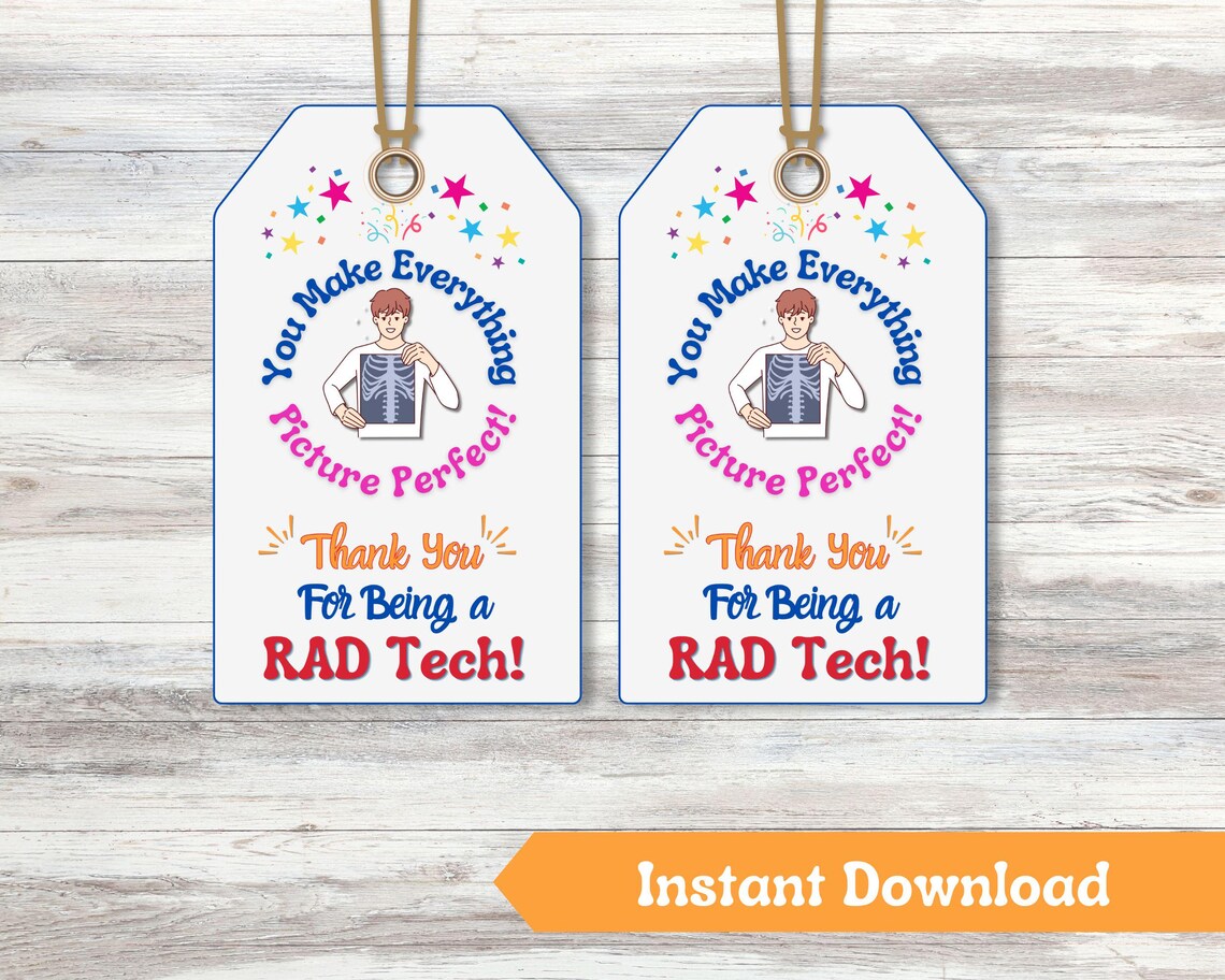 Rad Tech Week Printable Gift Tags, Radiology Appreciation Tag ...