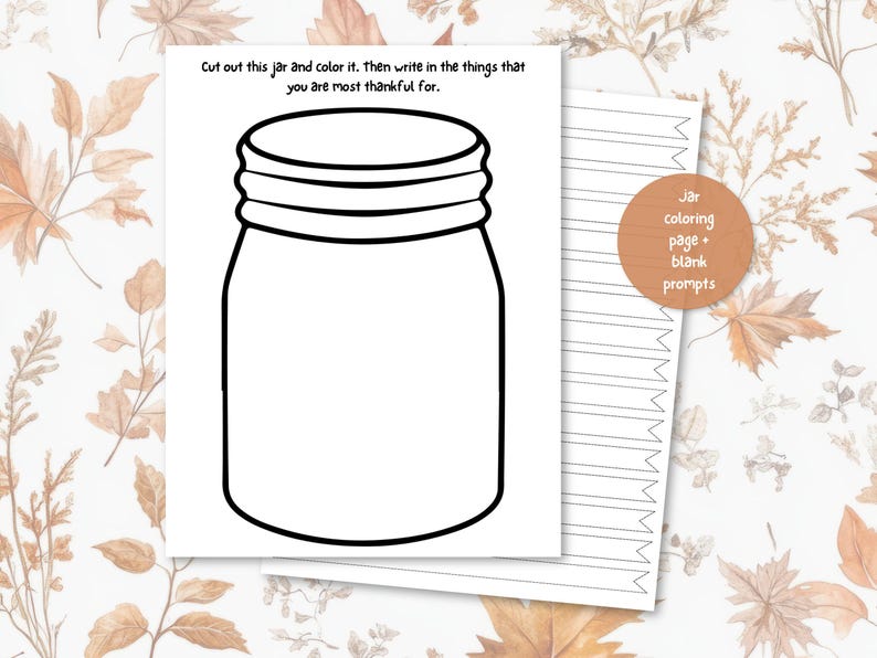 Printable Gratitude Jar Kit, Thanksgiving Kids Activity, Thankful for ...