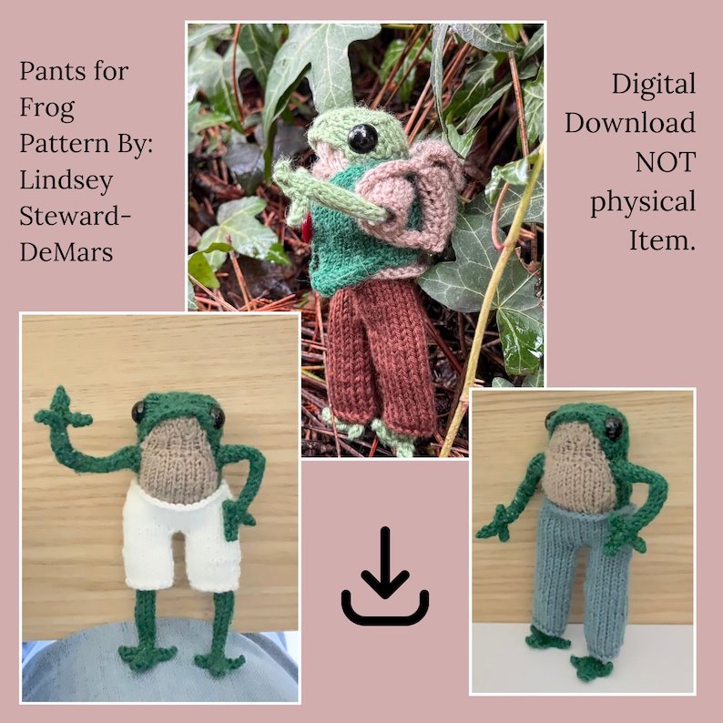 KNITTING PATTERN Froggie Pants, Pattern for Knit Pants, Cute Frog ...