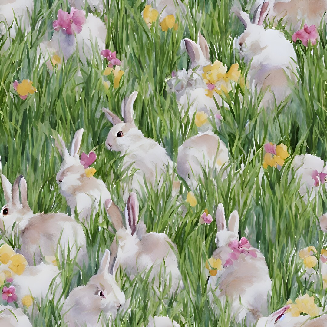 Easter Bunnies Seamless Pattern Digital Paper Image - Etsy