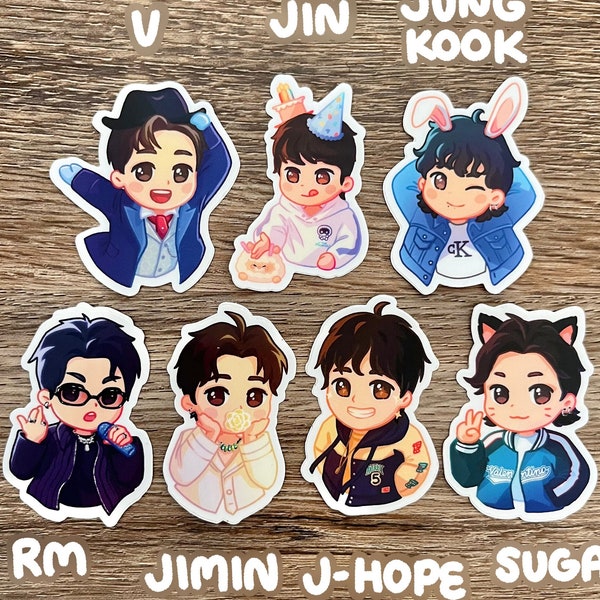 Bts Chibi Stickers - Etsy