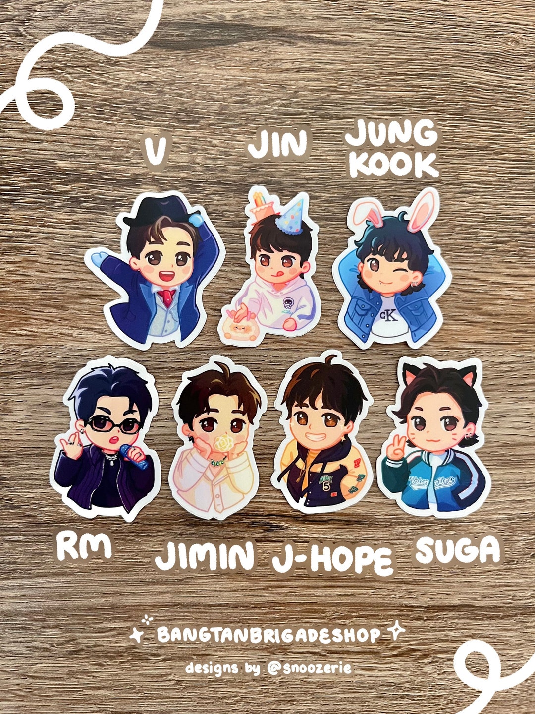 BTS Stickers for ARMY | RM Jin Suga J-hope Jimin V Jungkook ...