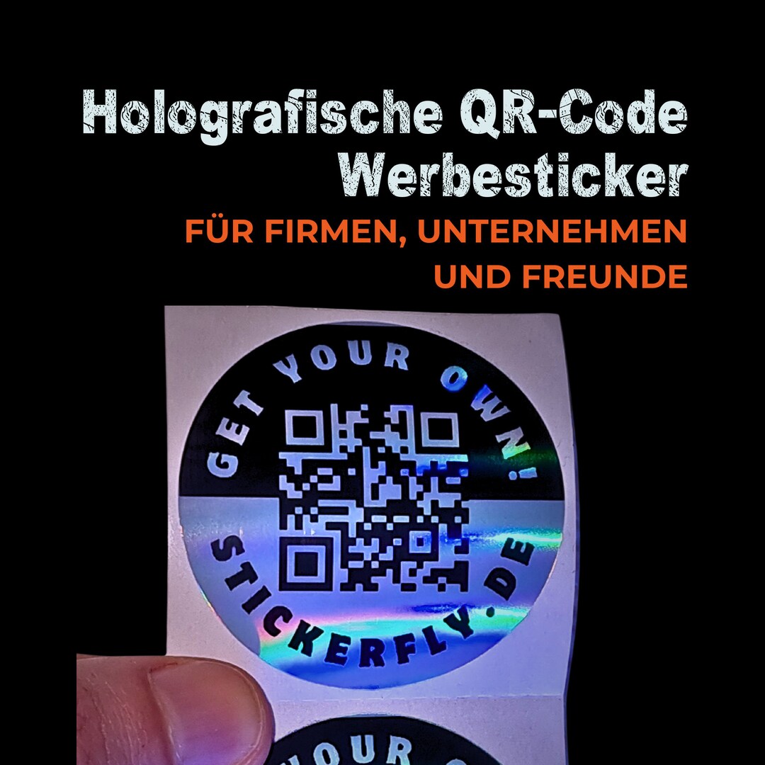 Holographic QR Code Advertising Stickers With Your Logo Durable, Eco ...