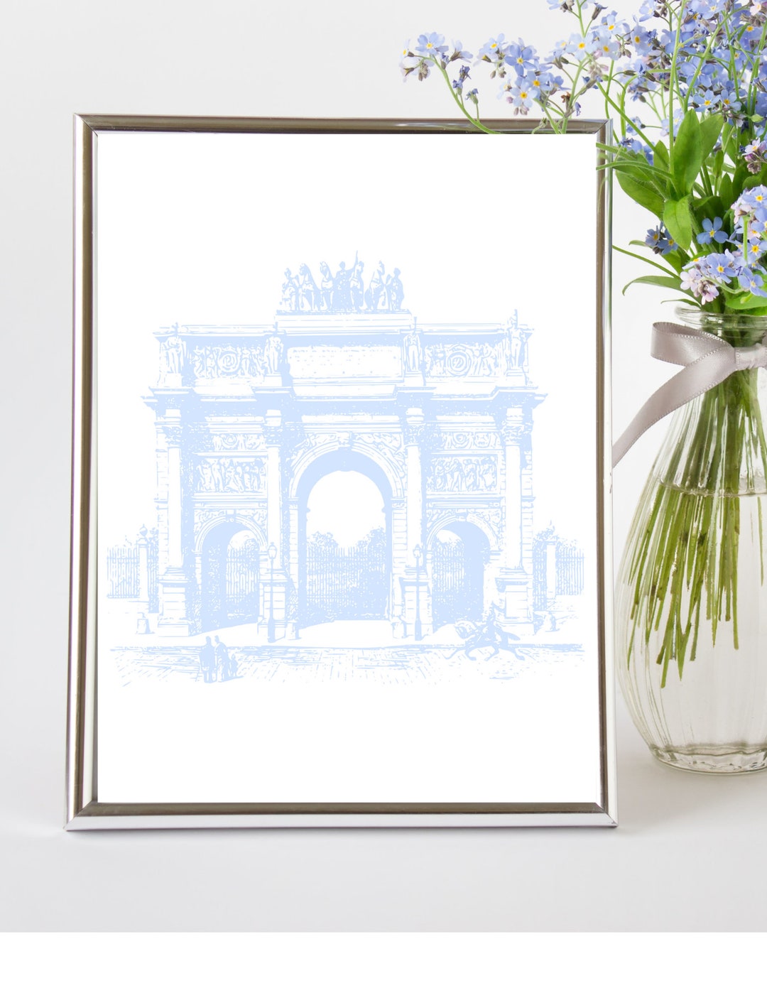 Art Print Watercolor French Building for Gallery Wall Art Watercolor ...