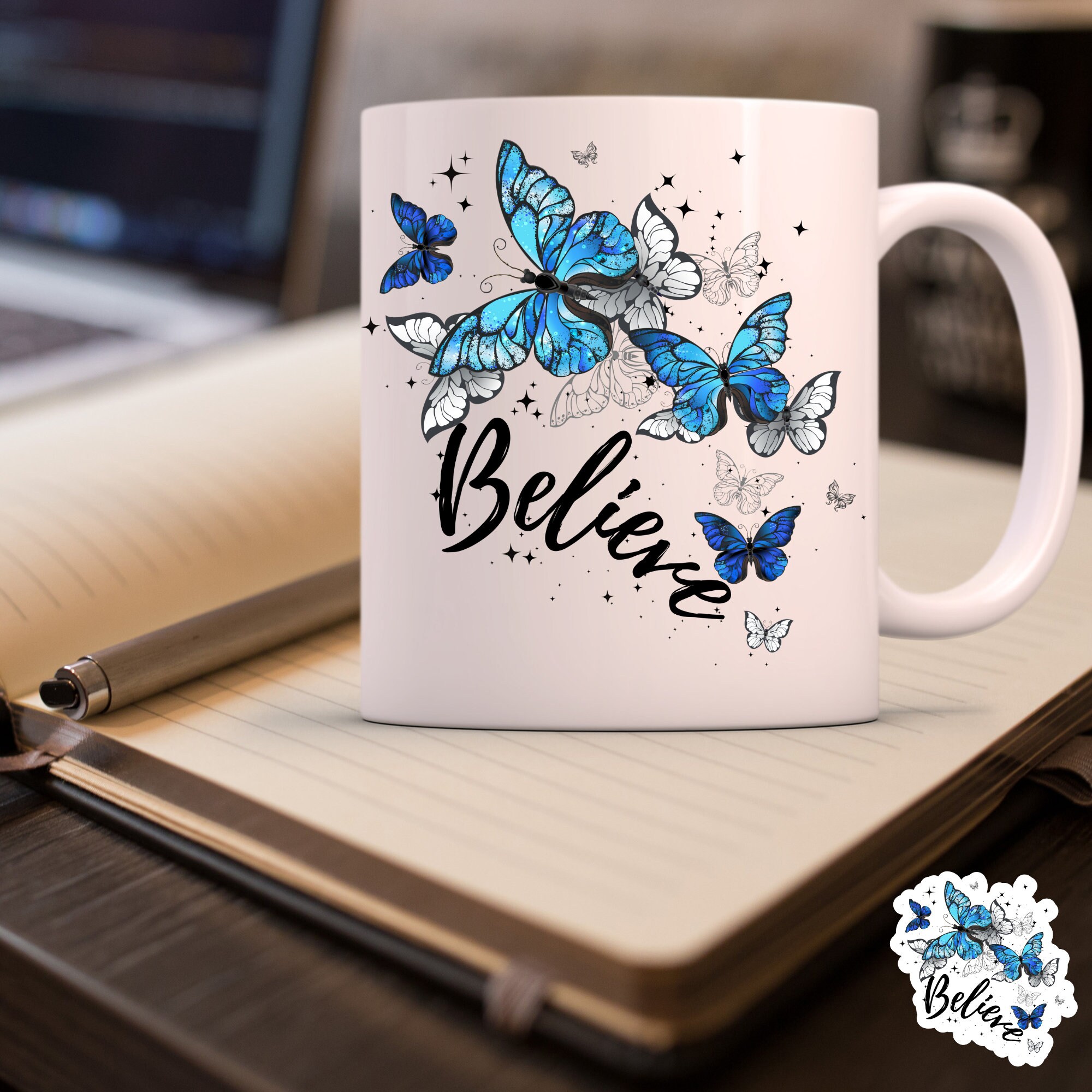 Believe, Butterfly PNG Sticker, Butterfly PNG, Digital Butterfly ...