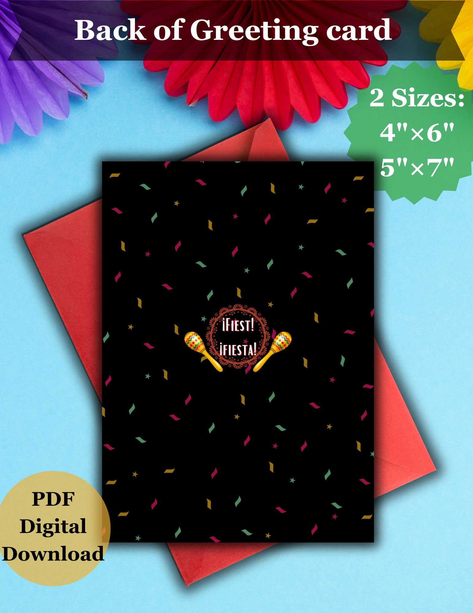 Printable Cinco De Mayo Card, PDF Digital Card, Instant Download ...