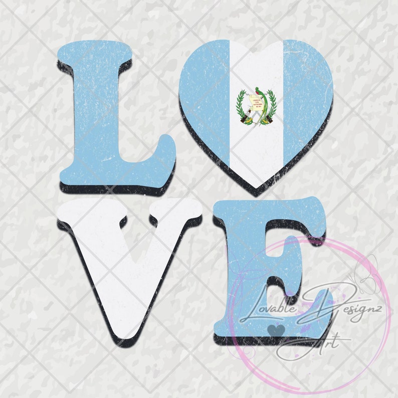 Guatemala Flag Love Design: Sublimation PNG (digital Download) - Etsy
