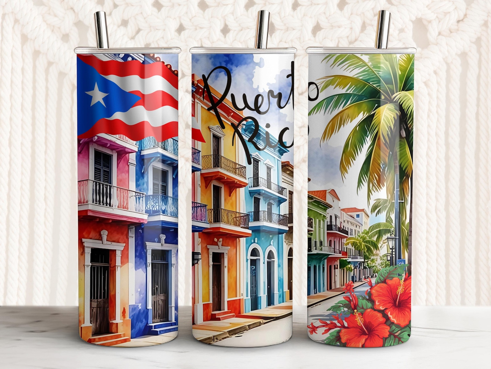 Puerto Rico PNG Tumbler Wrap for Sublimation, Puerto Rico Street ...