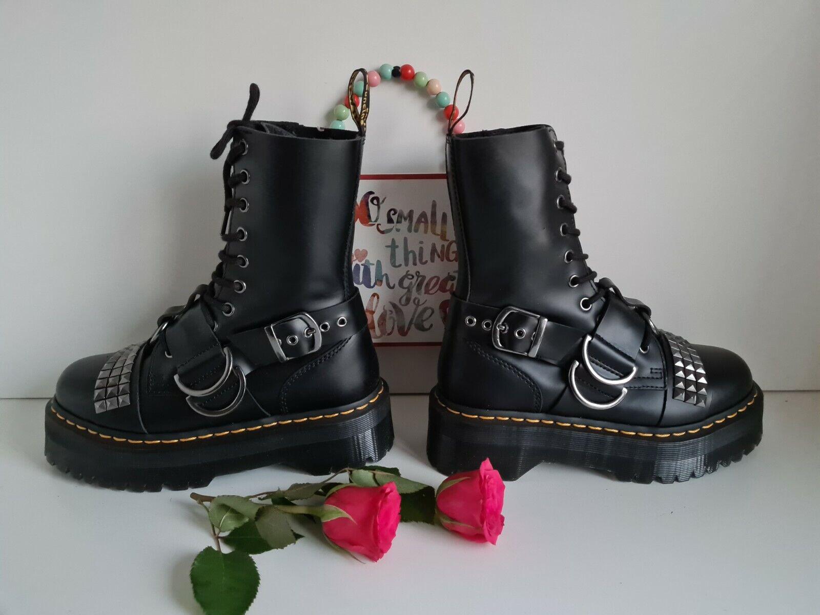 Dr Doc Martens Jadon Hi Stud Buckle Strap Platform Quad Dr Doc Martens Jadon Hi Stud Buckle Strap Platform Quad