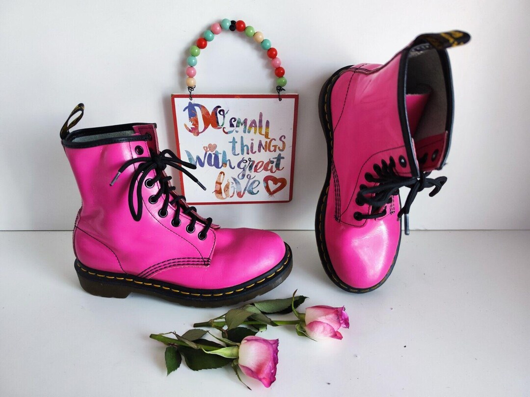 Dr. Martens 1460 Pascal Pink Patent Leather Boots, UK 4 / US 6 - Etsy ...