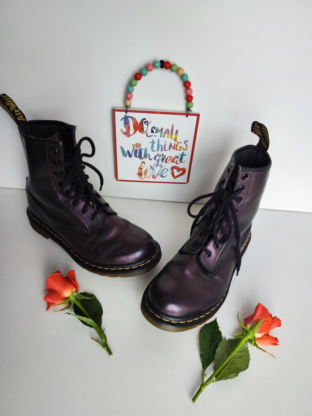 Dr Martens 1460 8 Hole Metallic Purple Ankle Boots UK6 EU39 - Etsy
