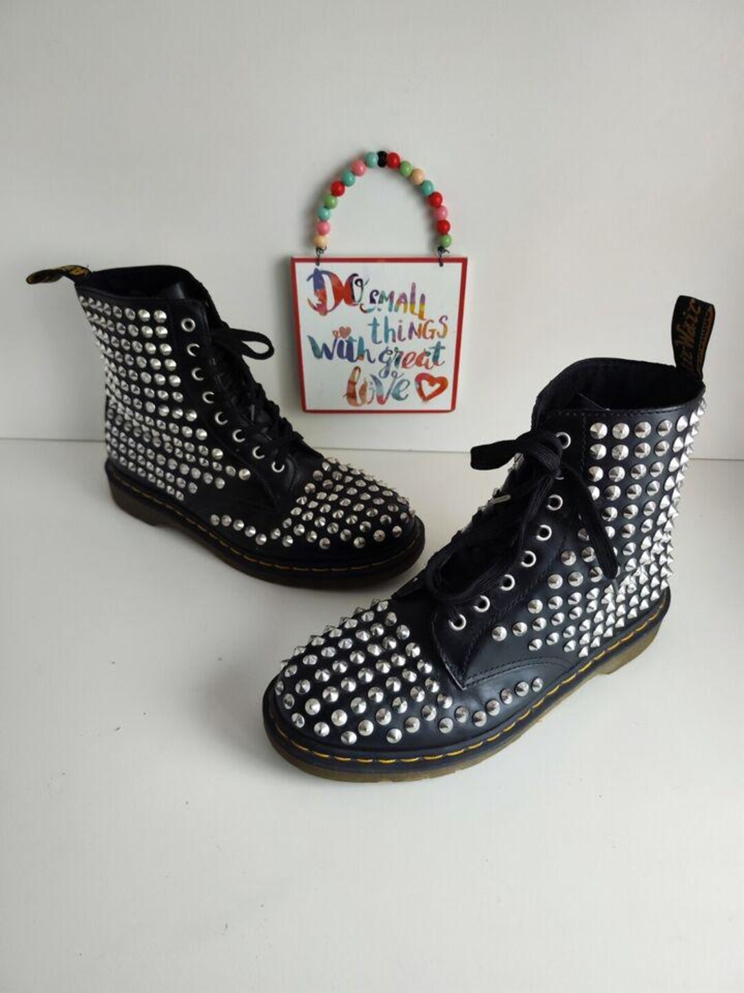 Dr Martens 1460 8 Hole Spike Black Studded Ankle Boots UK10 EU45 US11 - Etsy