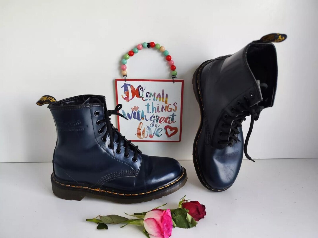 Dr Martens 1460 8 Eye Navy Blue Vintage England Boots UK5 EU38 US7 - Etsy