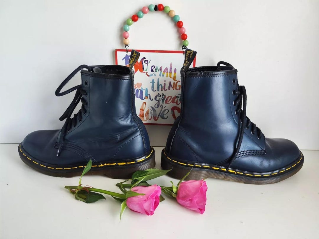 Dr Doc Martens 1460 8 Hole England Vintage Navy Blue Boots UK5 EU 38 US7 - Etsy