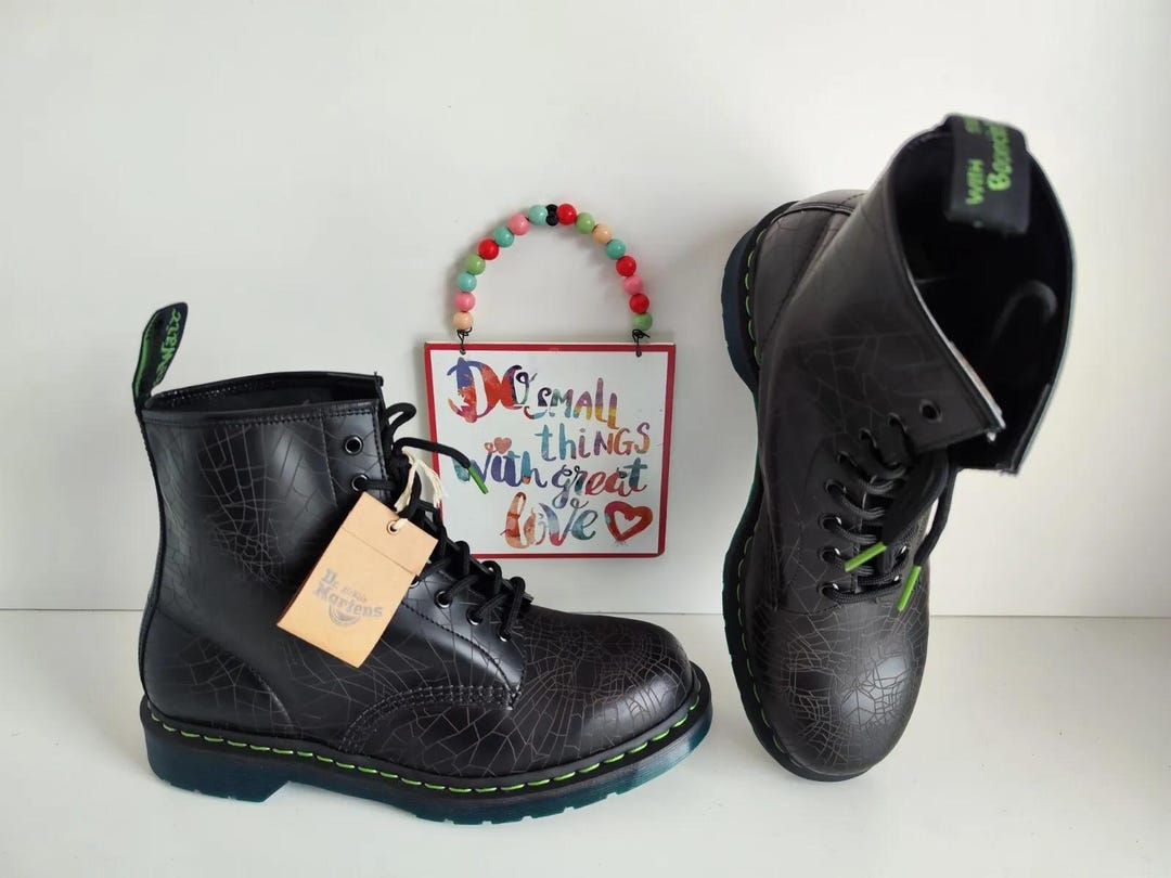 Dr Martens 1460 Spider Web Boots Brown Black Skull 8 Hole UK10 EU45 US11 - Etsy