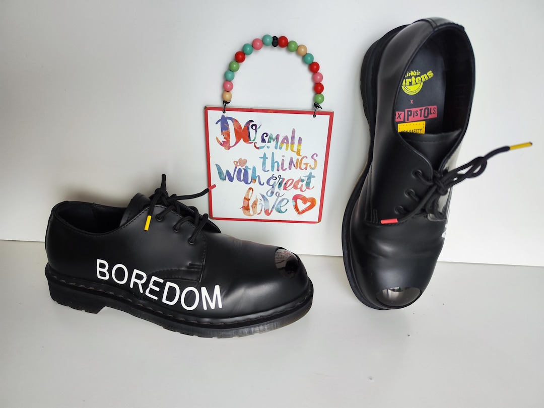 Dr Martens 1461 Sex Pistols Boredom Nowhere Exposed Metal Toe Shoes UK9 ...