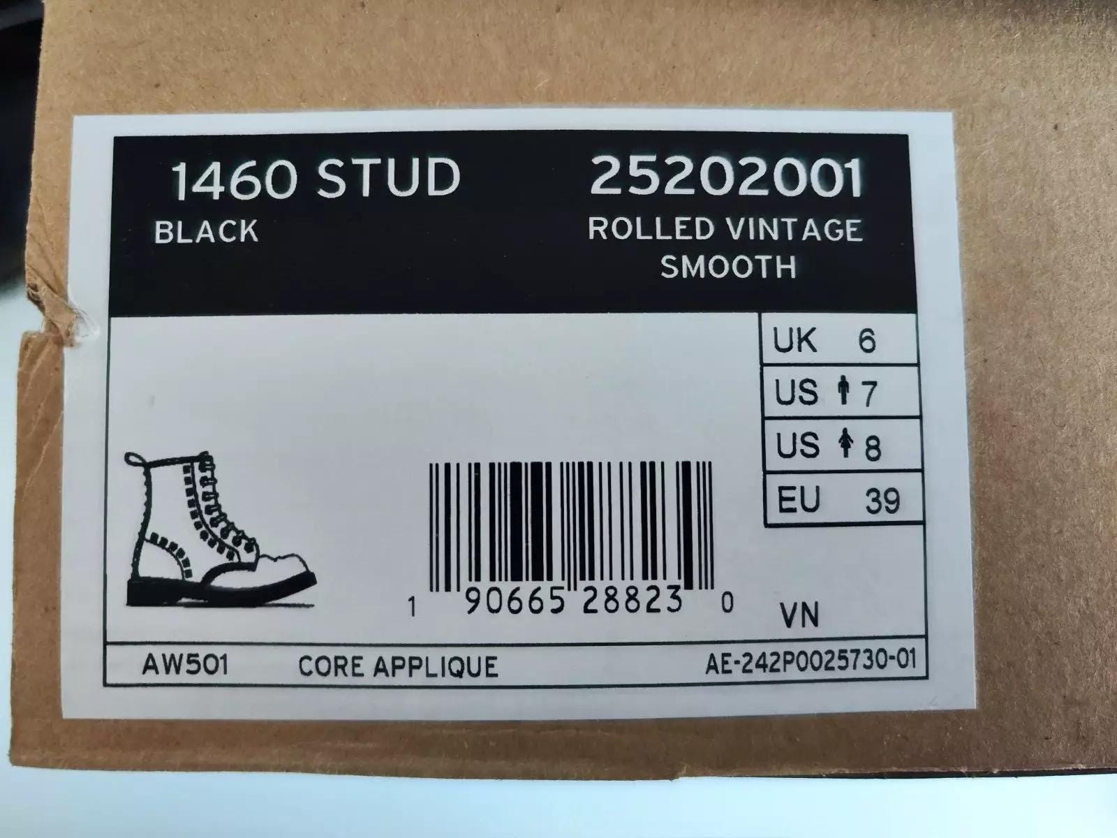 New Dr. Martens 1460 Studded Black Leather Boots, UK6 EU39 US8 - Etsy