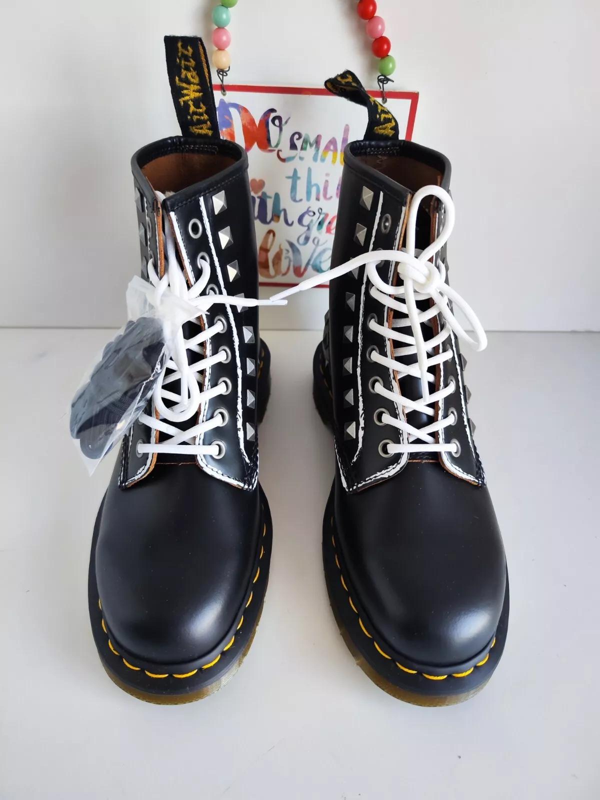 New Dr. Martens 1460 Studded Black Leather Boots, UK6 EU39 US8 - Etsy