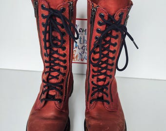 Dr Doc Martens 9733 Double 2 Zip 14 Hole Cherry Oxblood Red Dr Doc Martens 9733 Double 2 Zip 14 Hole Cherry Oxblood Red