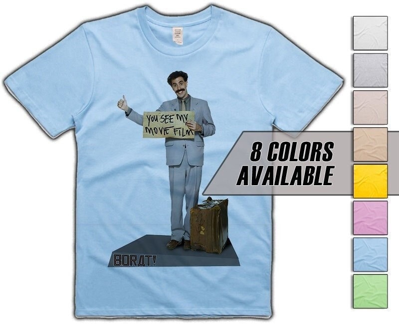 Borat V8 Movie T Shirt 8 Colors 8 Sizes S-5XL Vintage Look Soft Cotton ...