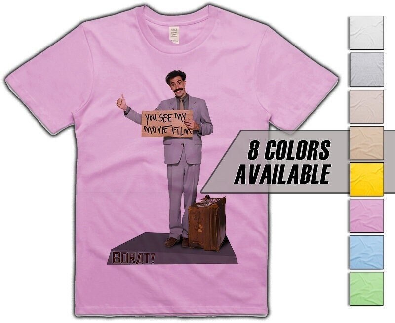 Borat V8 Movie T Shirt 8 Colors 8 Sizes S-5XL Vintage Look Soft Cotton ...