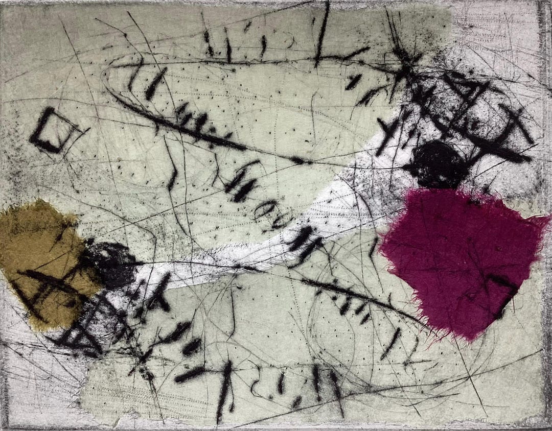 Etching, Printmaking, Original, Hand Printed, 'brain Fog X' - Etsy