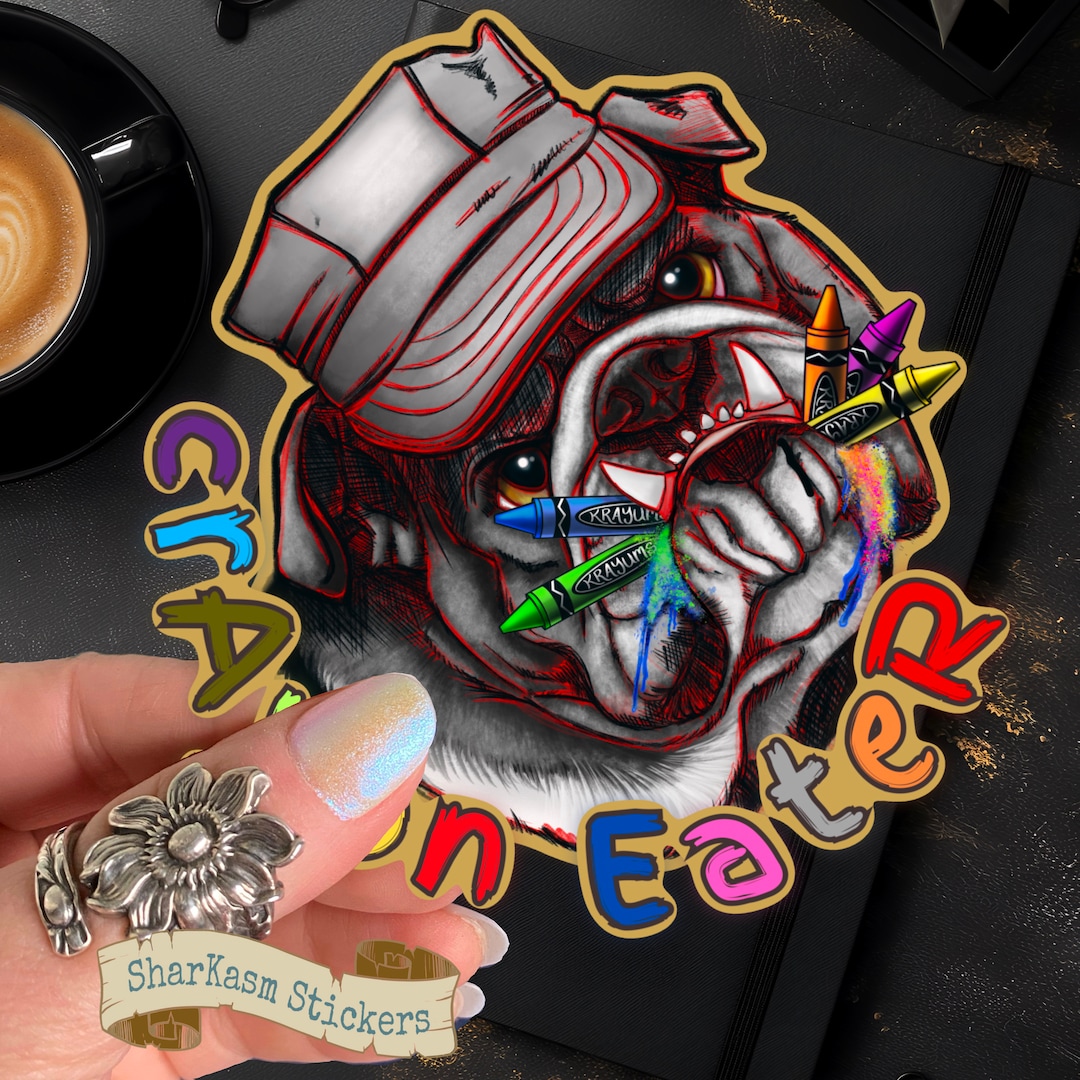 Grayscale Crayon Eater Marine Corps Tattoo Sticker Bulldog US MC ...