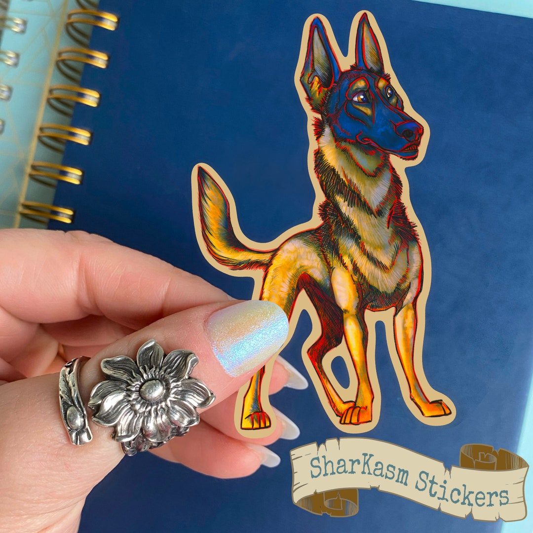 Belgian Malinois Maligator Vinyl Sticker | Malinois Caricaturebsticker ...