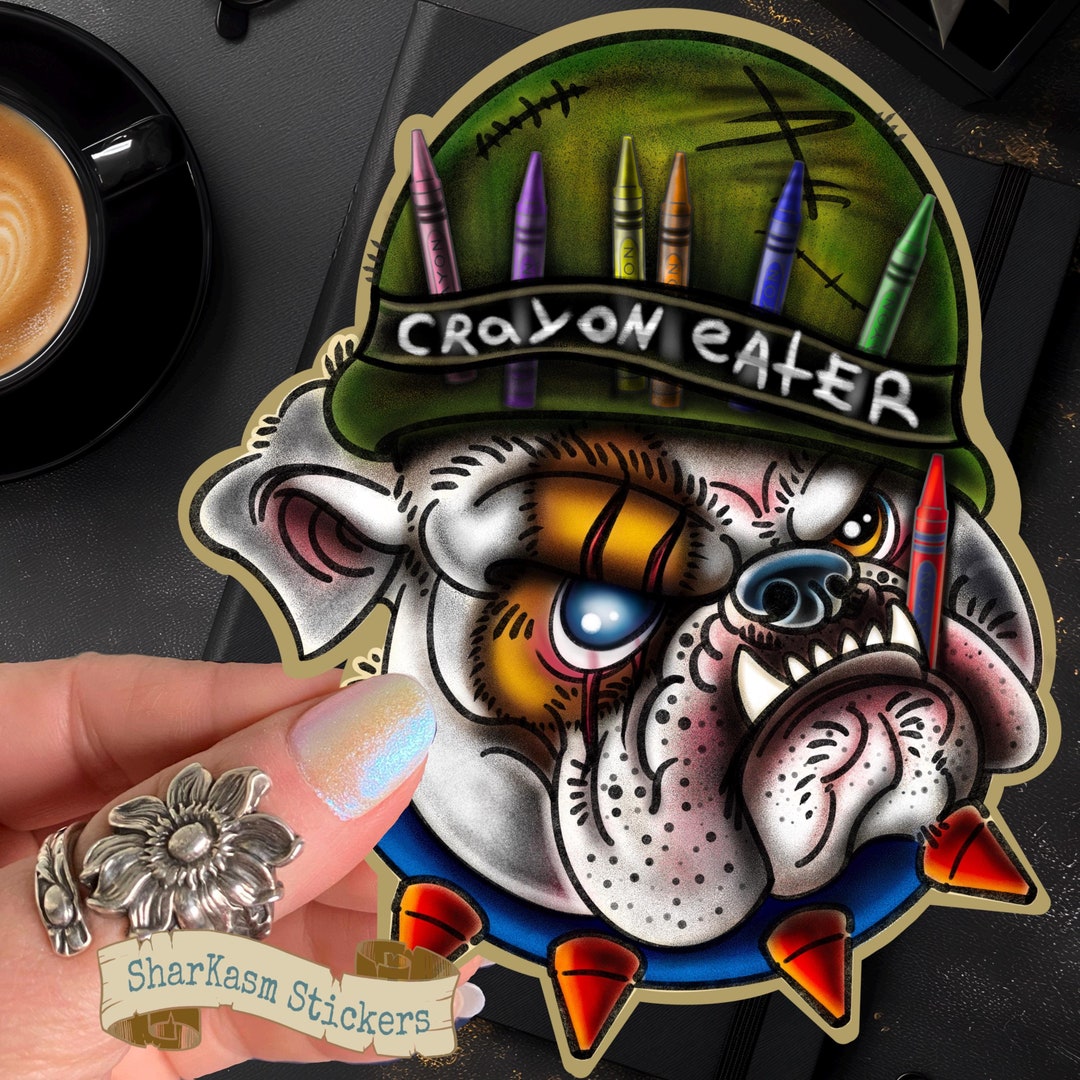 NEW! Crayon Eater Vinyl Sticker Bulldog USMC Veteran Marine Corps ...