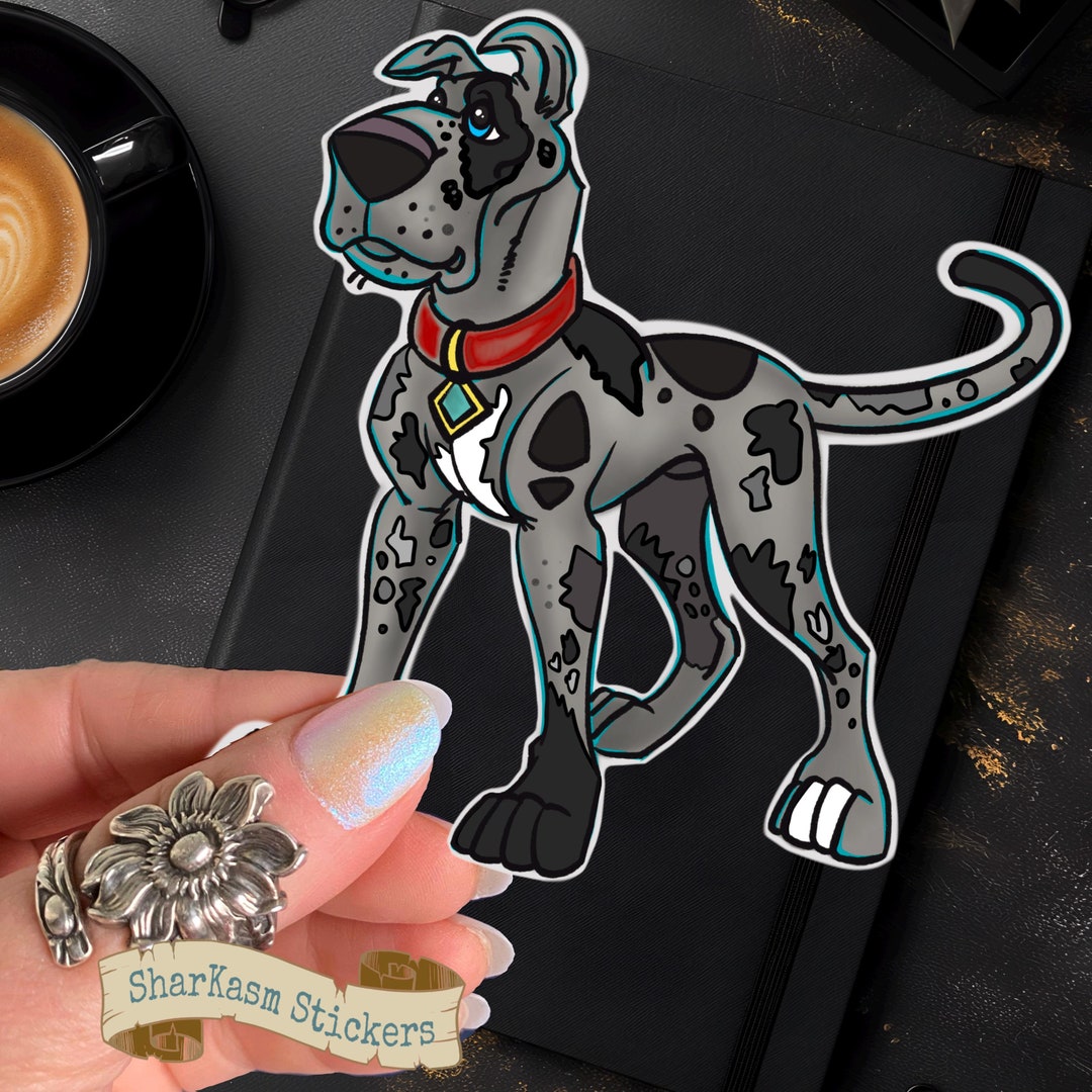 Great Dane Sticker Blue Merle Dane Lover Gift Danes Dog Lover Harlequin ...
