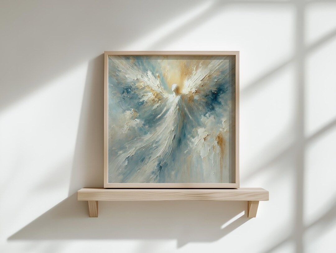 Ethereal Angel Art, Downloadable Art, Luminous Spiritual Wall Art ...