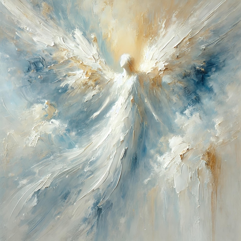 Ethereal Angel Art Downloadable Art Luminous Spiritual Wall Art 3802