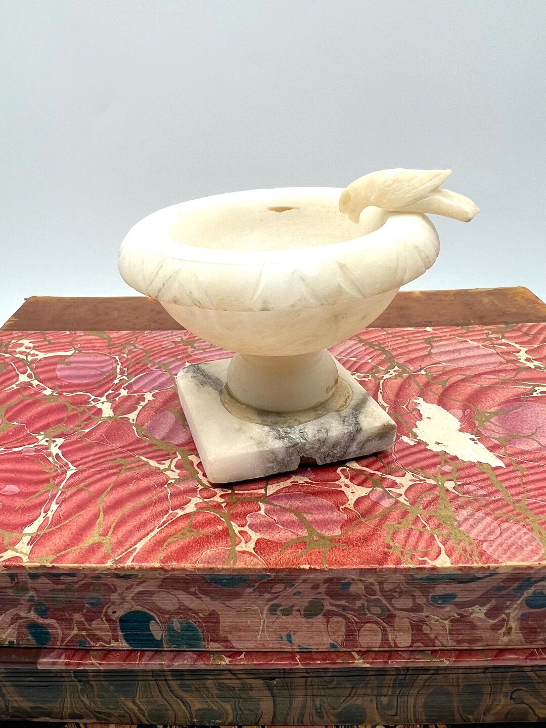 Vintage Mini Italian Alabster Bird Bath - Etsy