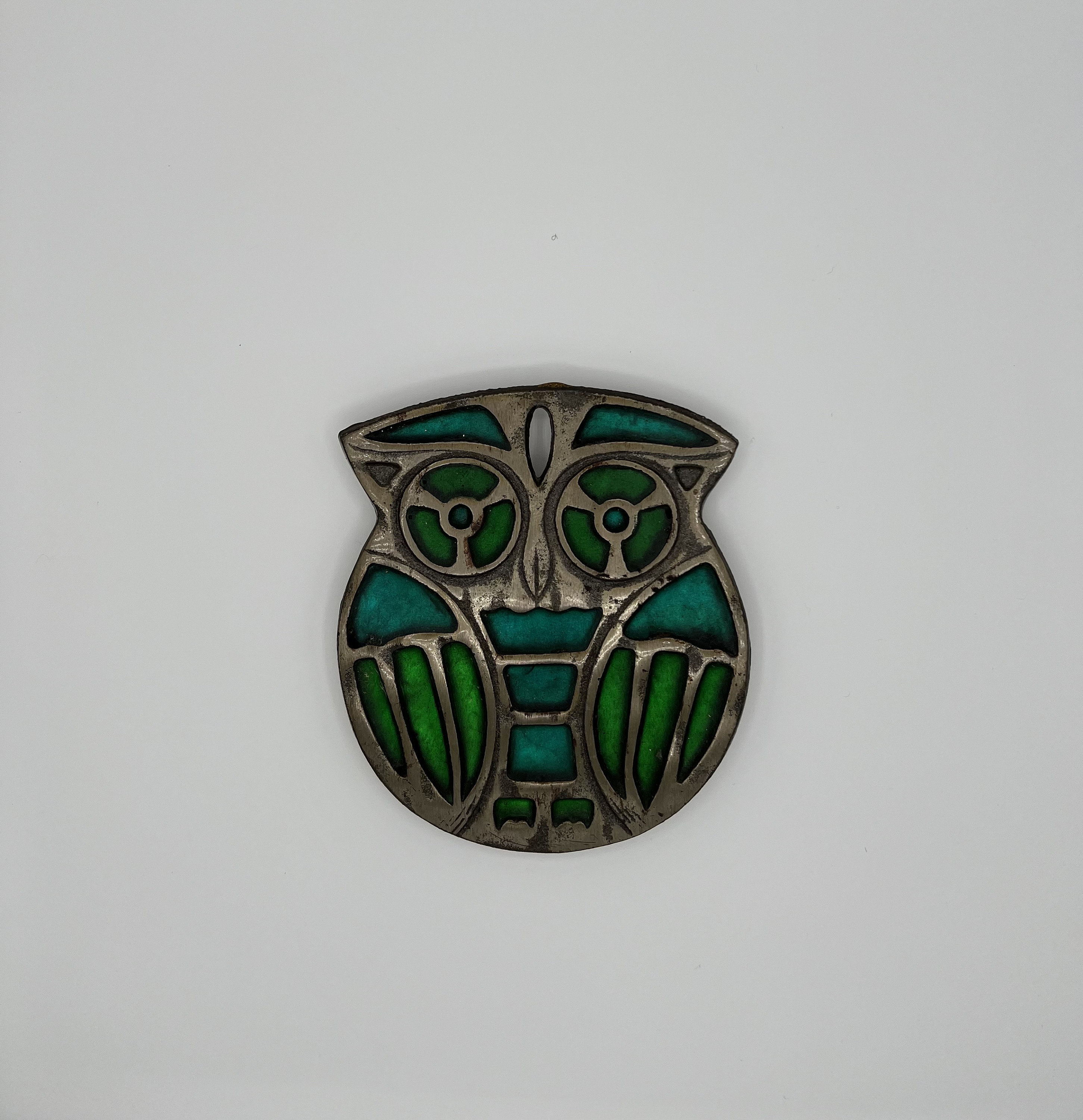 Vintage Cast Iron Owl Trivet With Stained Glass Detail - Etsy