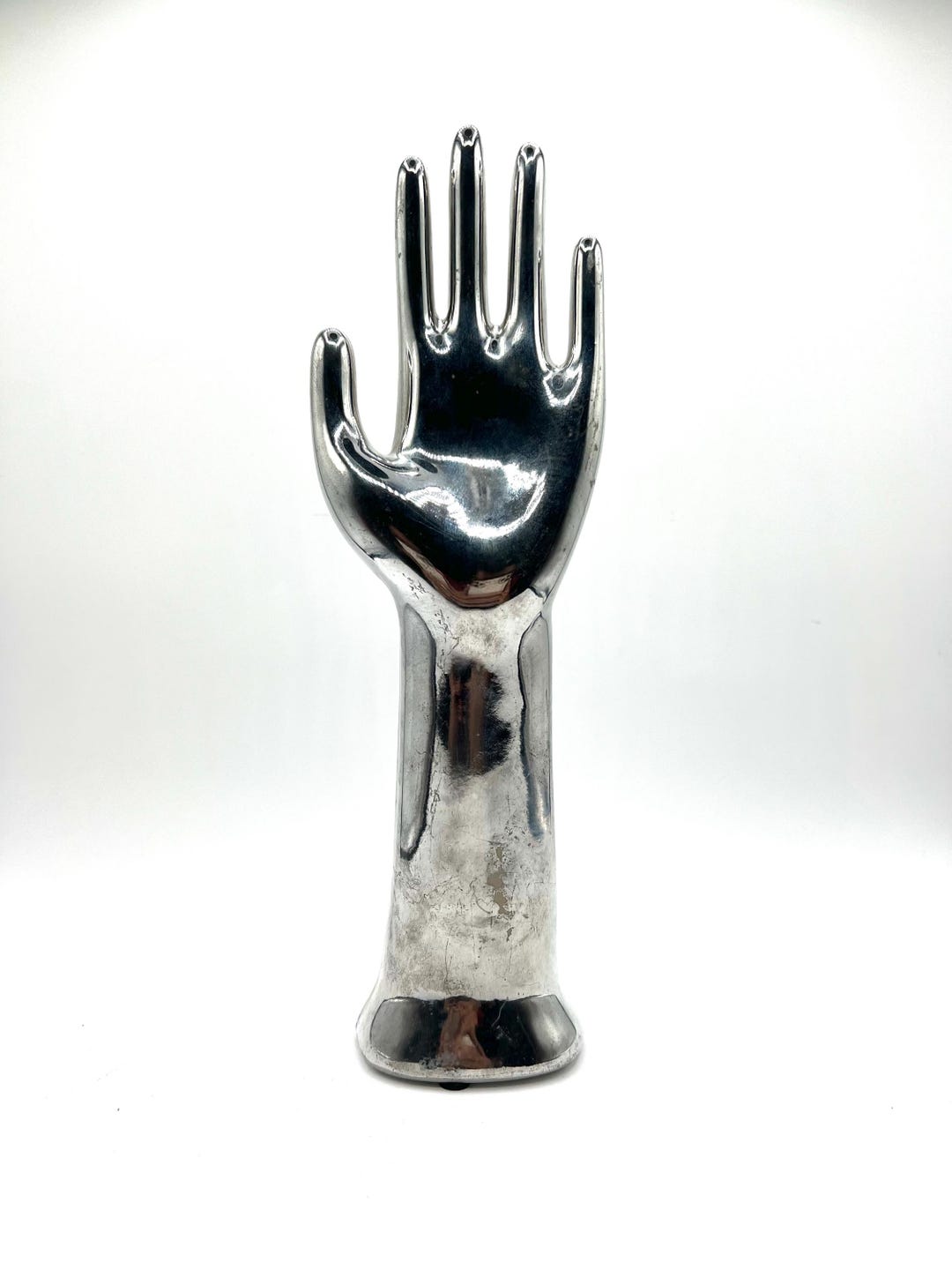 Vintage Rare Silver Metallic Ceramic Hand Glove Mold Stand Sculpture - Etsy