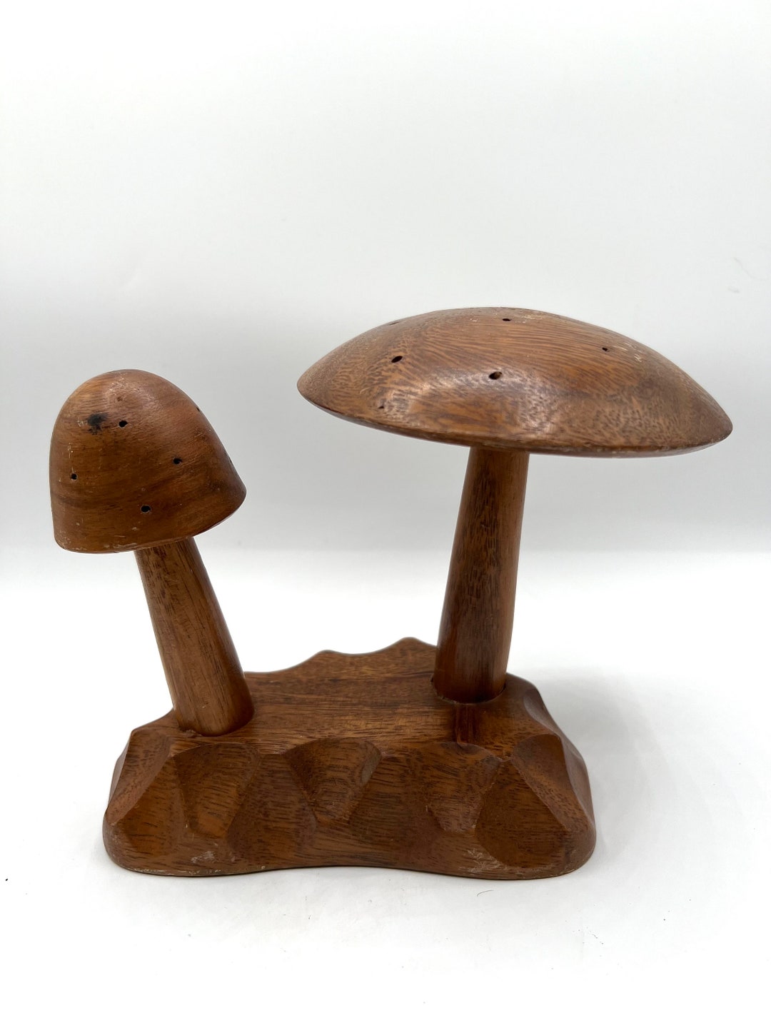 Vintage Genuine Monkey Pod Wood Mushrooms for Toothpicks Appetizers ...