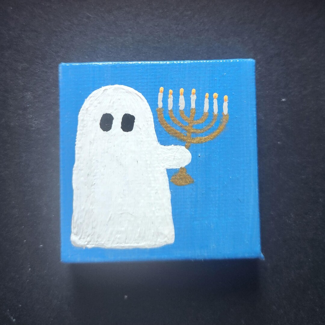 December Ghost of the Month Mini Ghost Painting Hanukkah - Etsy