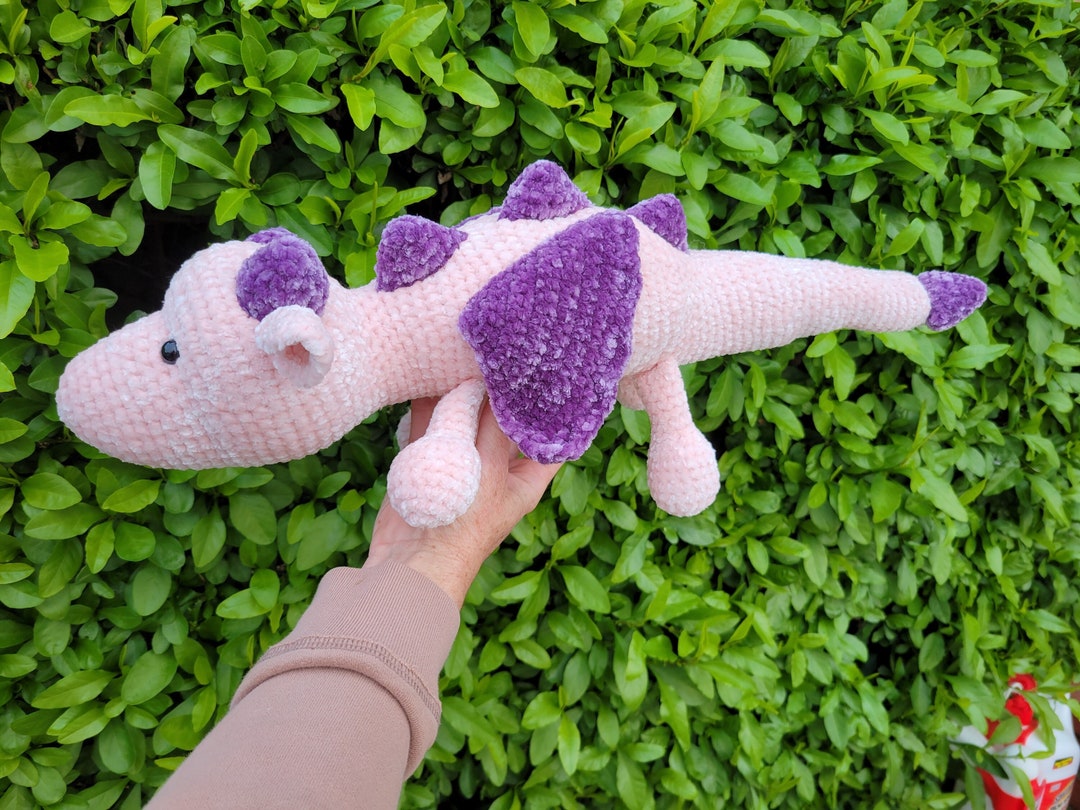Pink and Purple Dragon Stuffed Animal Soft Crochet Amigurumi Plushie - Etsy