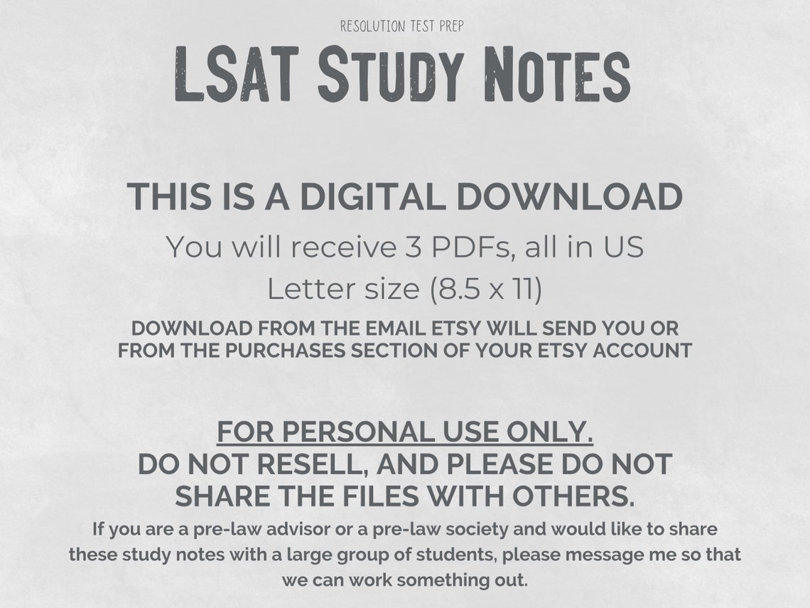 LSAT Study Notes - Printable LSAT Review Guide and Study Planner for ...