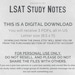 LSAT Study Notes - Printable LSAT Review Guide and Study Planner for ...
