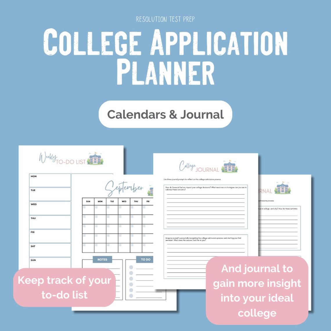 College Application Planner - Printable University Admissions Tracker ...