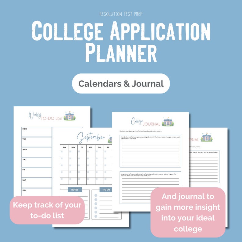 College Application Planner - Printable University Admissions Tracker ...